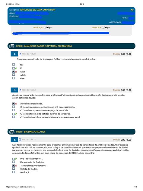 TÓpicos De Big Data Em Python Prova Av Pdf Big Data Python