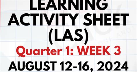 Grade 1 Matatag Learning Activity Sheets Las Q1 Week 3 Deped Click