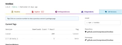 Yarn Npm Can T Install Latest Version Tronbox 3 0 0 Issue 167
