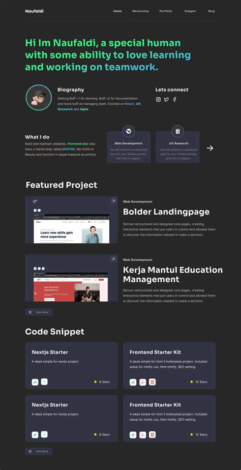 Dark Portfolio Website Template Design Code Freebiesbug In 2024 Portfolio Website
