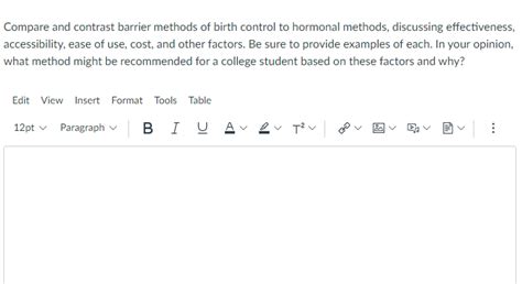 Solved Compare And Contrast Barrier Methods Of Birth Control Chegg