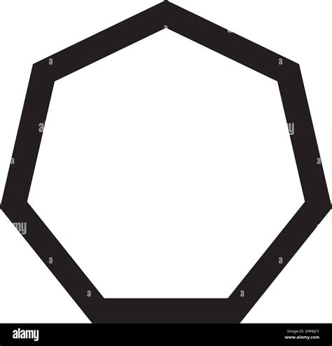 Heptagon Shape Symbol Vector Icon Outline Stroke For Creative Graphic