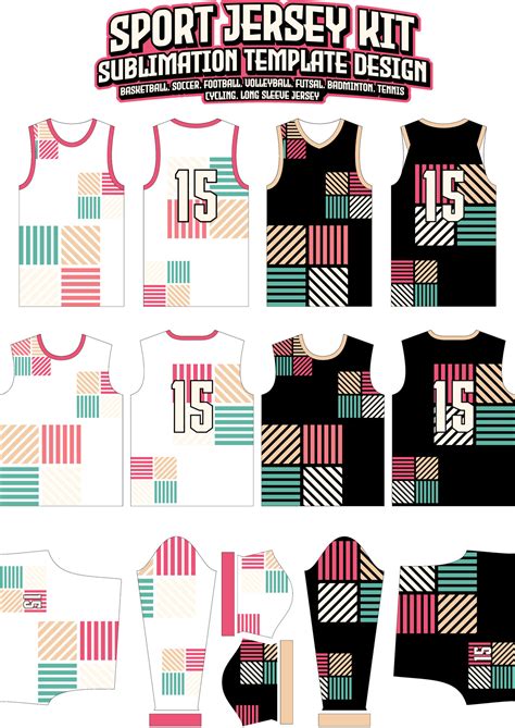 Multicolor Stripes Jersey Design Sportswear Layout Template 28548962