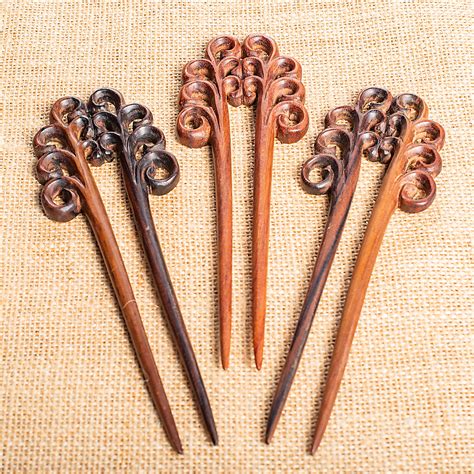 Premium Frond Wooden Double Prong Hair Stick Eclectico