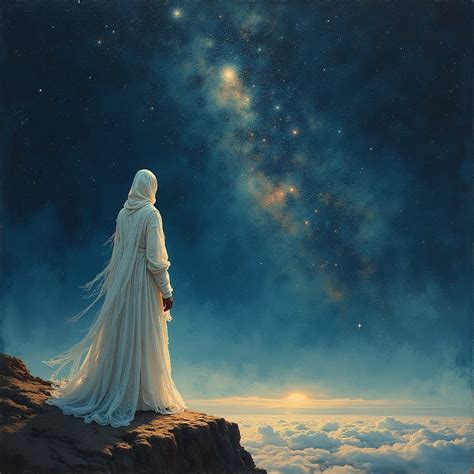 Stepping Into Infinity Ethereal Figure Steps Into Cosmic I