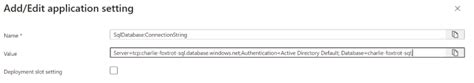 Connecting Azure Sql Database And App Service Using System Assigned