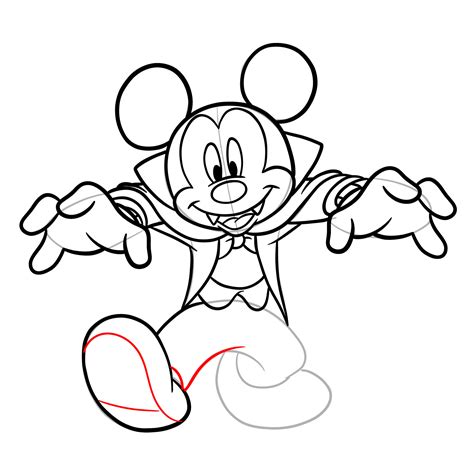 How To Draw Dracula Mickey Mouse Bite Into Drawing