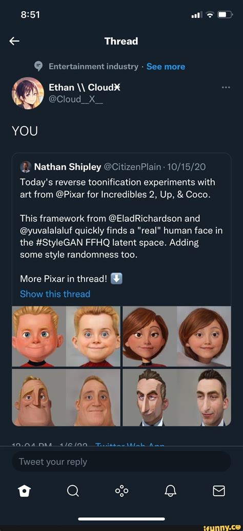 Reverse Toonification Of Pixar Characters