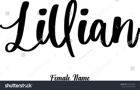 Handwriting Lettering Phrase Female Name Lillian Stock Vector Royalty
