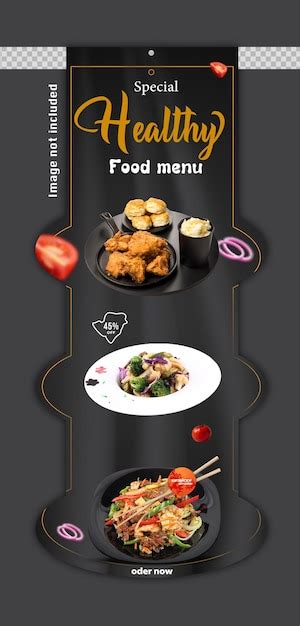 Cartel De Menú De Restaurante Con Plantilla De Impresión De Comida