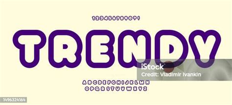 Font Vector Trendy Bold Line Style Modern Typography向量圖形及更多全景圖片 Istock