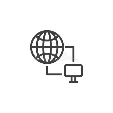 Icono De Línea De Conectividad a Internet Ilustración del Vector Ilustración de conecte medio