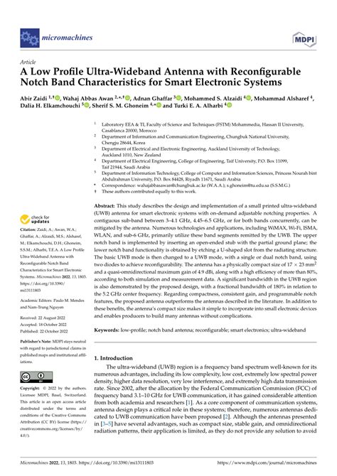 Pdf A Low Profile Ultra Wideband Antenna With Reconfigurable Notch