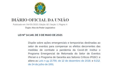 Programa Emergencial De Retomada Do Setor De Eventos Perse