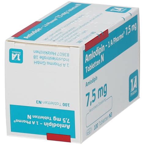 Amlodipin 1A Pharma7 5Mg N 100 St Mit Dem E Rezept Kaufen Shop Apotheke