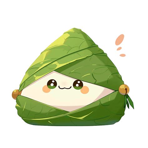 扁平风卡通粽子拟人化卡通粽子