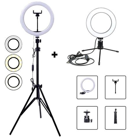 Kit Ring Light 10 Polegadas 6 Polegadas Iluminador Professional 26cm C Suporte Celular Tripé