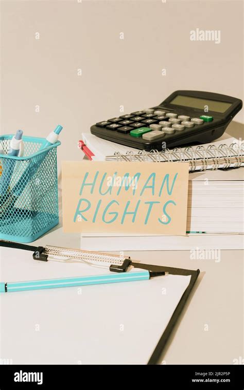 Handwriting Text Human Rights Business Concept Moral Principles Standards Norms Of A Showing