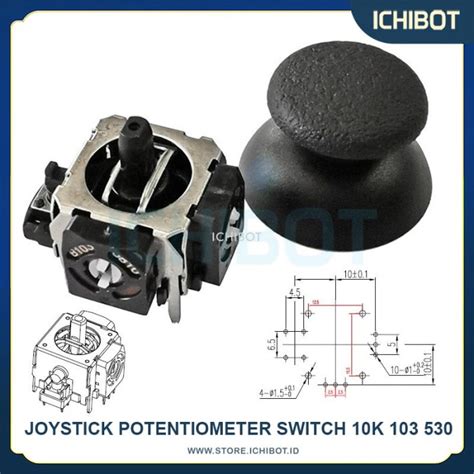 Jual Joystick Potentiometer Switch 10k 103 530 With Cap Stick Potensio