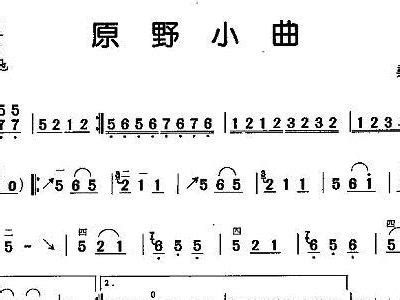 原野小曲 二胡谱 歌谱 简谱