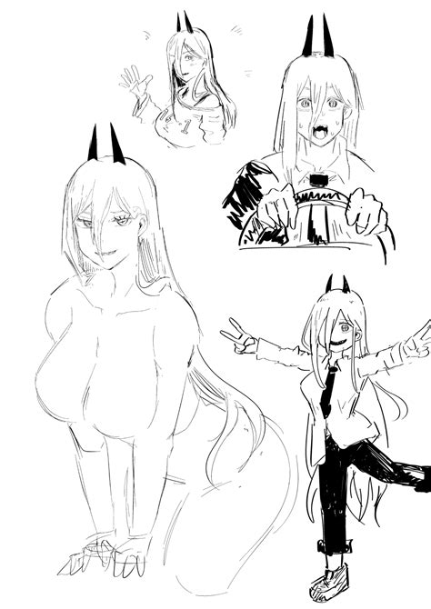 Fujou Joshi Power Chainsaw Man Chainsaw Man Highres 1girl Alternate Breast Size Black