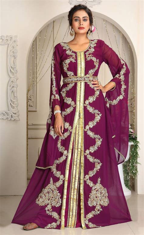 Buy Violet Color Good Looking Designer Kaftan For Women Takchita