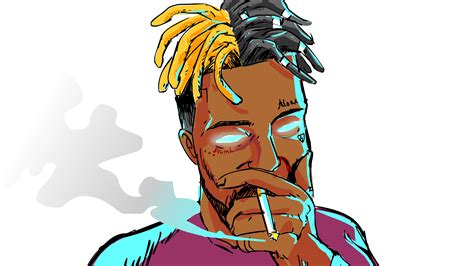 Xxxtentacion With Grey And Yellow Hair In White Background 4k 8k Hd