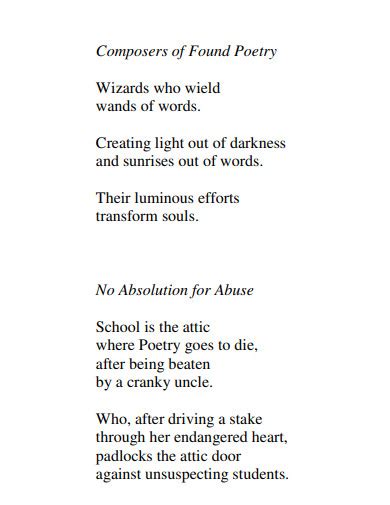 30 Found Poem Examples In Pdf Examples