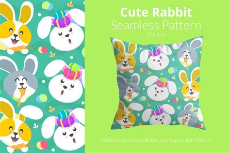 Cute Rabbit Seamless Pattern