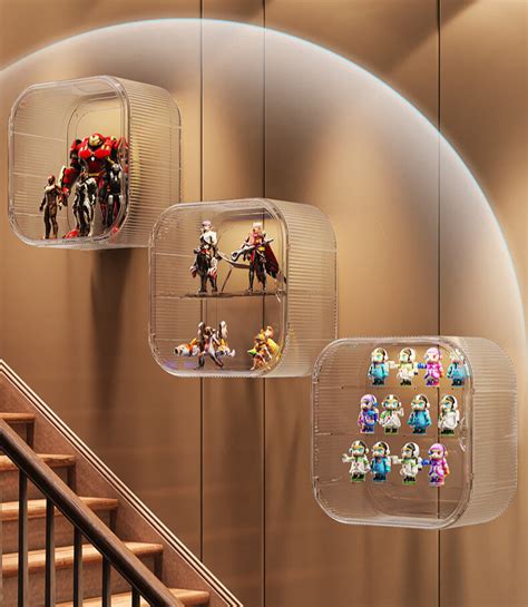 Multi Level Display Case With Rounded Corners Warm Minimalism Fig