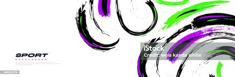 하프톤 효과가 있는 추상적이고 다채로운 브러시 배경 배너 포스터 또는 스포츠 배경에 대한 브러시 획 그림입니다 디자인을위한 스크래치 및 텍스처 요소 0명에 대한 스톡 벡터