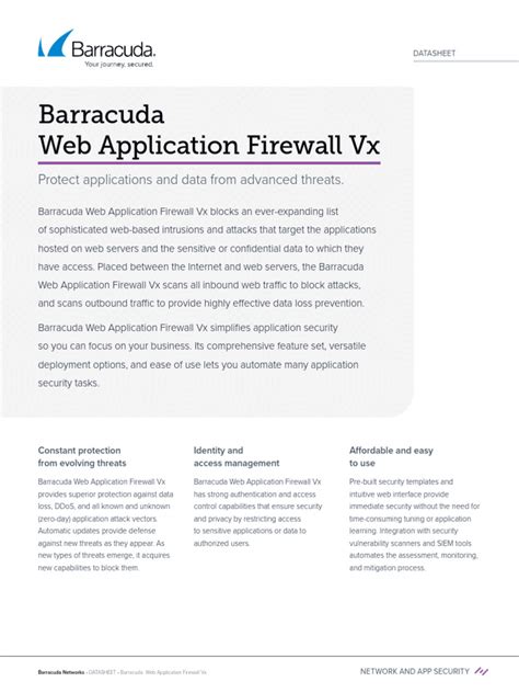 Barracuda Web Application Firewall Vx Ds Us Pdf Computer Security Security
