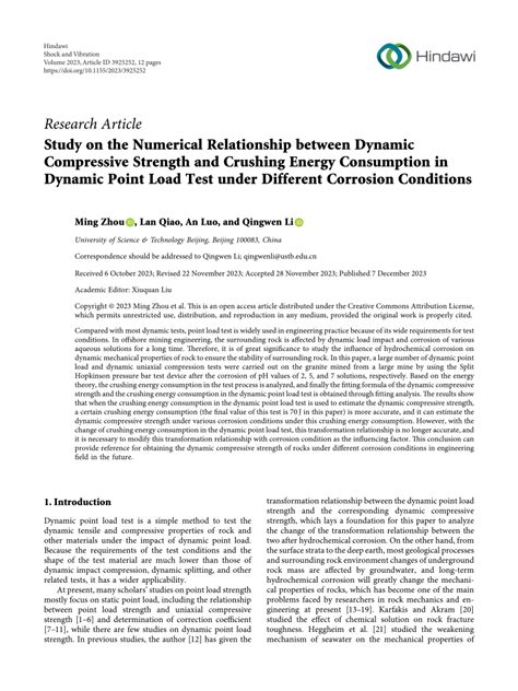 Pdf Study On The Numerical Relationship Between Dynamic Compressive