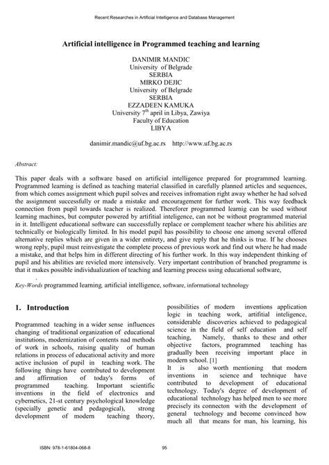 Pdf Artificial Intelligence In Programmed Teaching And Learning