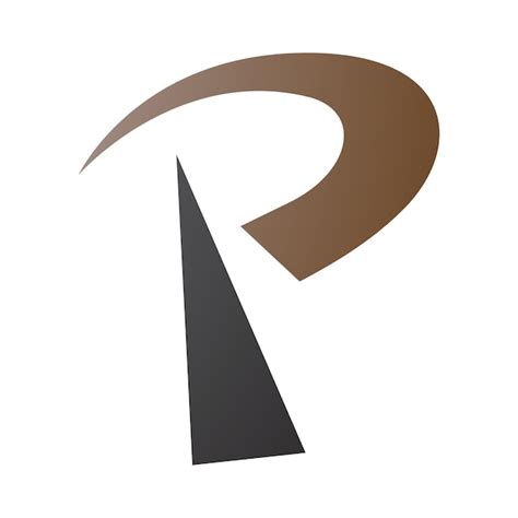 Premium Vector Brown And Black Radio Tower Shaped Letter P Icon