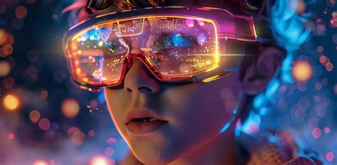 Person Wearing Virtual Glasses Premium Ai Generated Image