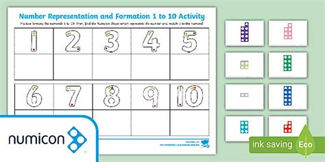 Numicon Shape Representationformation 1 10 Worksheet