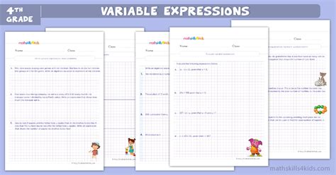 Ace 4th Grade Algebra With Confidence Explore Expressions And Variables Worksheets Pdf