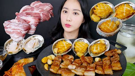 전복회전복 버터구이에 삼겹살목살 구이 까지🥓 Real Sound Mukbang Asmr Eating Sound