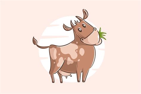 Hand Drawn Cow Cartoon Clipart Graphic By Wawadzgn · Creative Fabrica