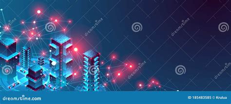 Isometric Big Data Flow Processing Concept Cloud Database Abstract