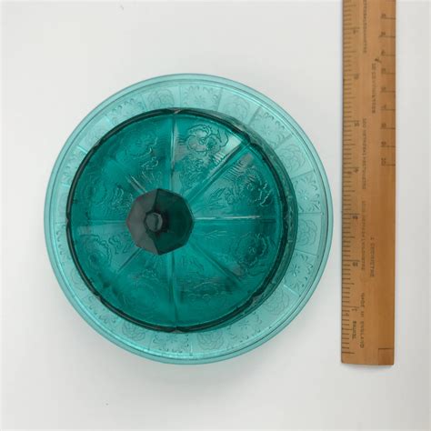Jeannette Depression Glass Doric And Pansy Ultramarine Teal Super Rare