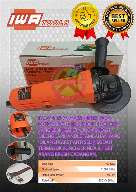Mesin Gerinda Iwa Angle Grinder GRD Mesin Gerinda Tangan Inc IWATOOLS Harga Lebih Hemat