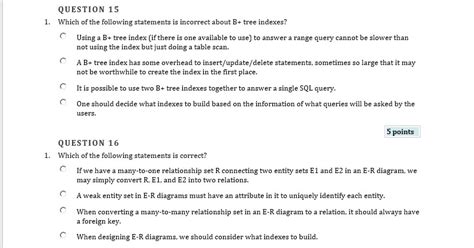 Solved Question 15 Which Of The Following Statements Is
