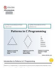 Patterns In C Programming Types Of Patterns With Examples Pdf Patterns In C Programming