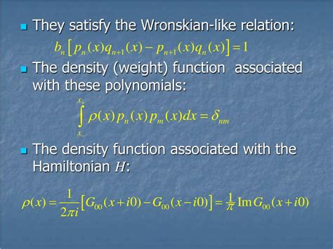 Ppt Extracting Density Information From Finite Hamiltonian Matrices