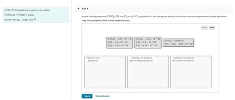 Solved At 100∘c The Equilibrium Constant For The Reaction