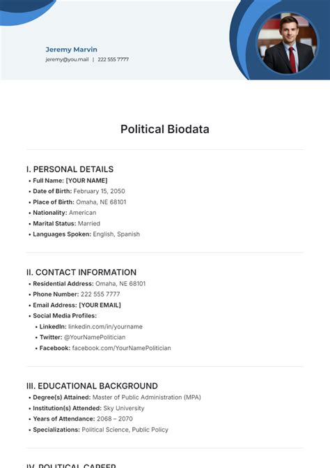 Free Biodata Templates To Edit Online Print