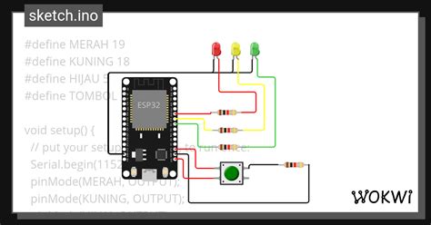 Topik 10 Traffic Light Wokwi Esp32 Stm32 Arduino Simulator