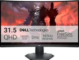 Dell S3222DGM 32" LED Curved QHD FreeSync Gaming Monitor (DisplayPort ...
